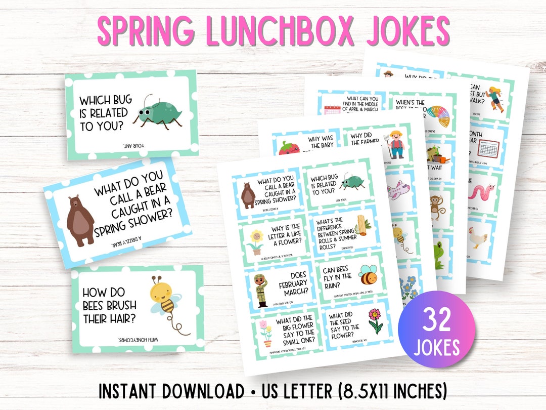 Spring Jokes for Kids, Lunchbox Notes Printable, Lunchbox Jokes, Kids ...
