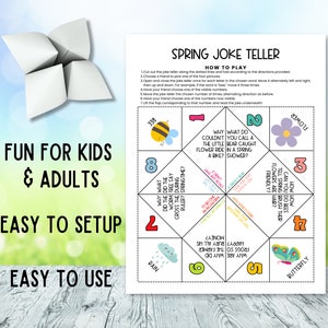Spring Jokes for Kids, Cootie Catcher, Paper Fortune Teller, Printable ...