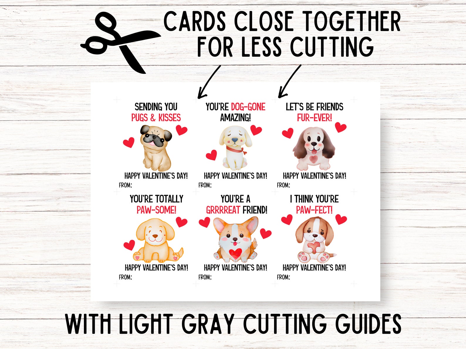 Editable Valentines Day Cards Dog, Puppy Valentine Cards, Printable Dog ...