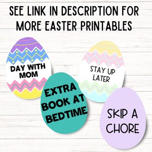 Editable Easter Egg Coupon, Easter Reward Tokens, Printable Easter Egg ...