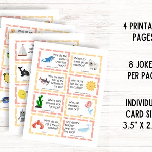 Summer Jokes for Kids Lunchbox Notes, Lunchbox Cards, Printable Lunch ...