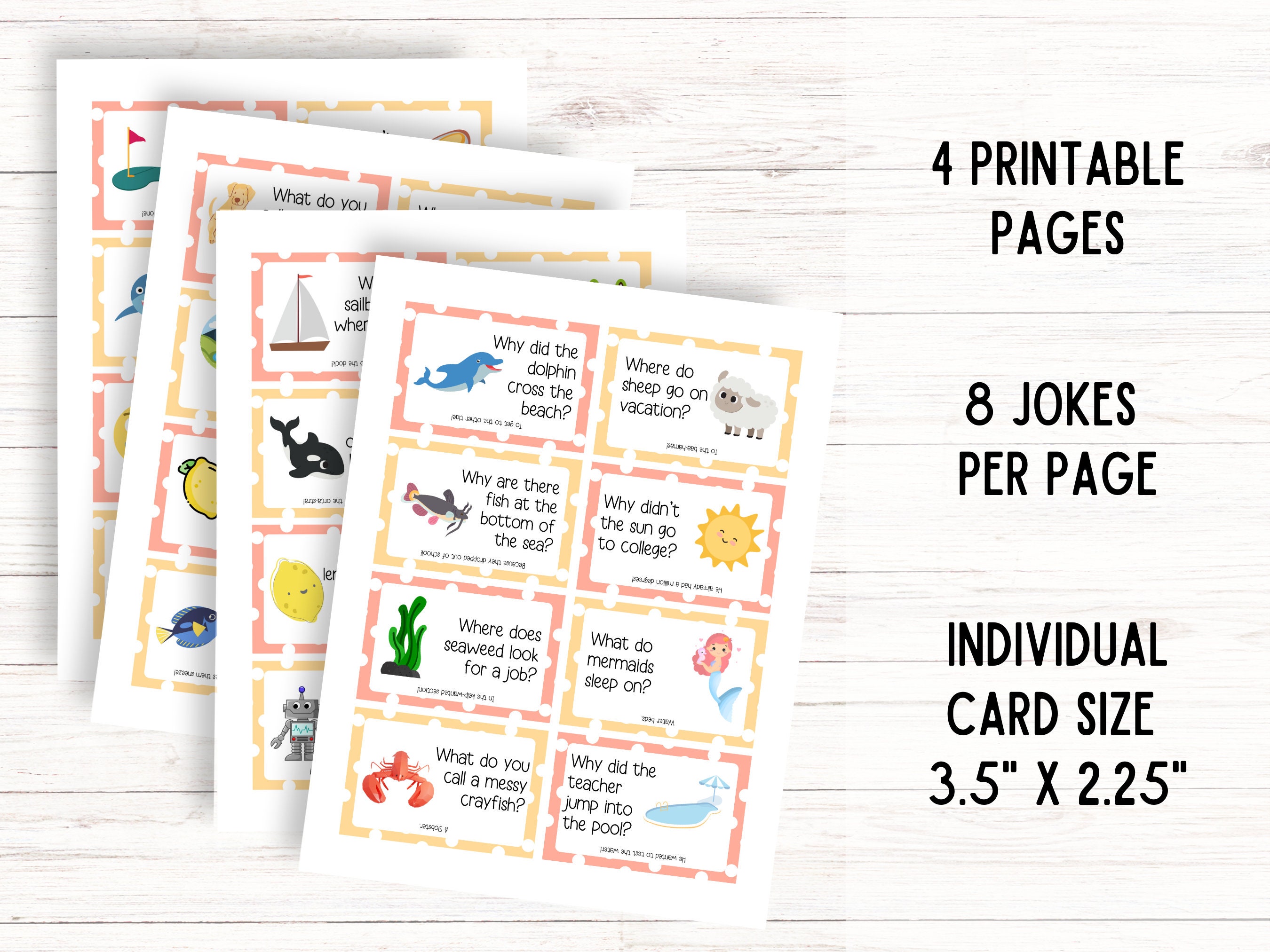 Summer Jokes for Kids Lunchbox Notes, Lunchbox Cards, Printable Lunch ...