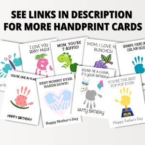 Handprint Birthday Card for Mom Printable, Happy Birthday Mom Card ...