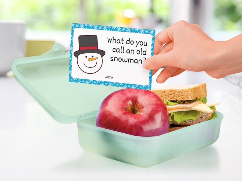 Winter Jokes for Kids, Printable Winter Lunchbox Notes, Snowman Jokes ...