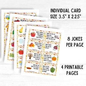 32 Fall Lunch Box Notes for Kids Printable, Kids Lunchbox Jokes, Lunch ...