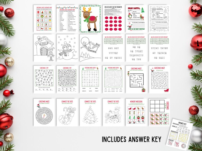 Printable Christmas Activities for Kids, Christmas Activity Sheets ...