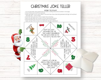 Printable Origami Fortune Teller,christmas Cracker Jokes , Funny Cootie ...