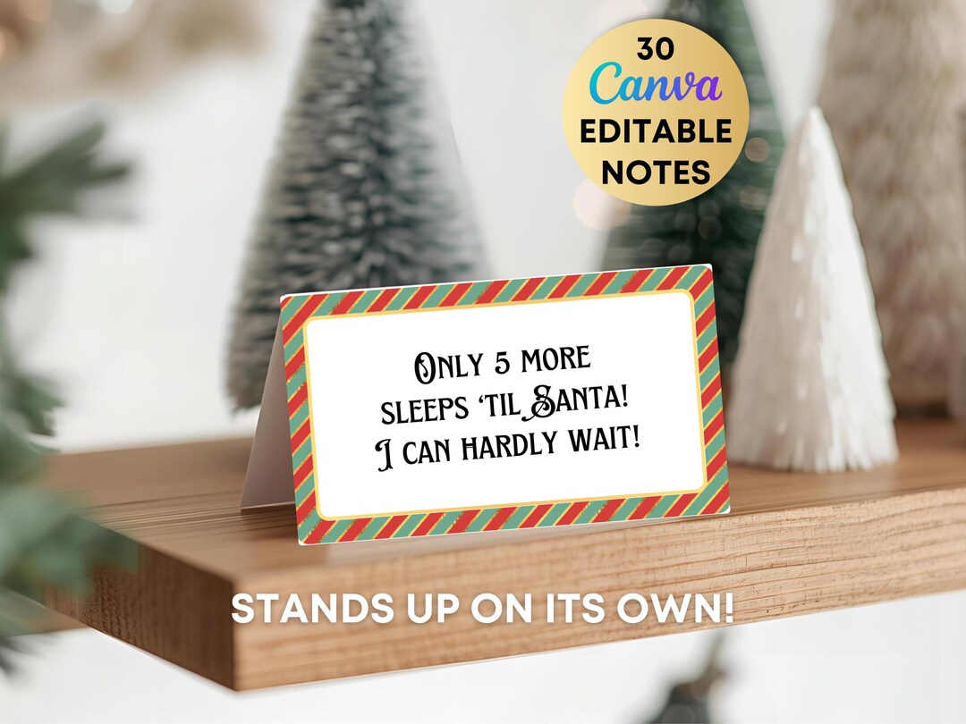 Stand-up Editable Elf Notes, Printable Elf Note Cards, Note From Elf ...