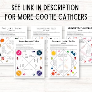 Spring Jokes for Kids, Cootie Catcher, Paper Fortune Teller, Printable ...