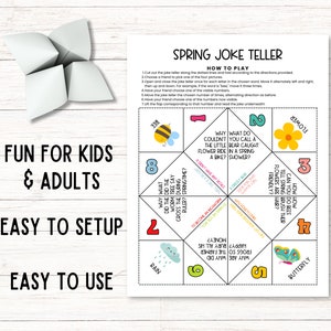 Spring Jokes for Kids, Cootie Catcher, Paper Fortune Teller, Printable ...