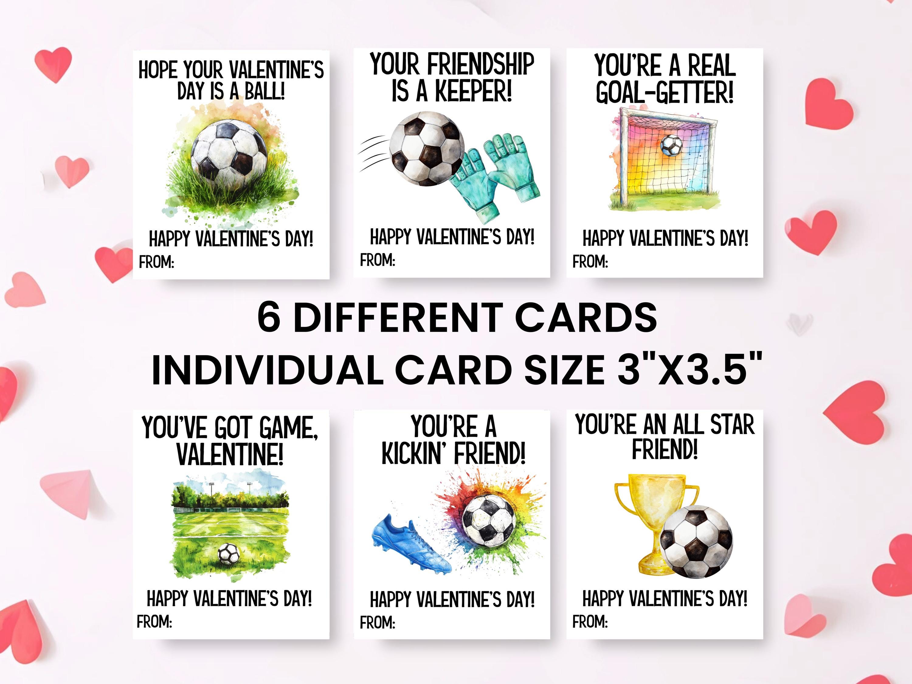 Editable Soccer Valentines Day Cards, Kids Soccer Valentine's Day Cards ...