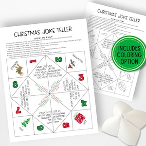 Christmas Cootie Catcher, Christmas Jokes for Kids, Printable Christmas ...