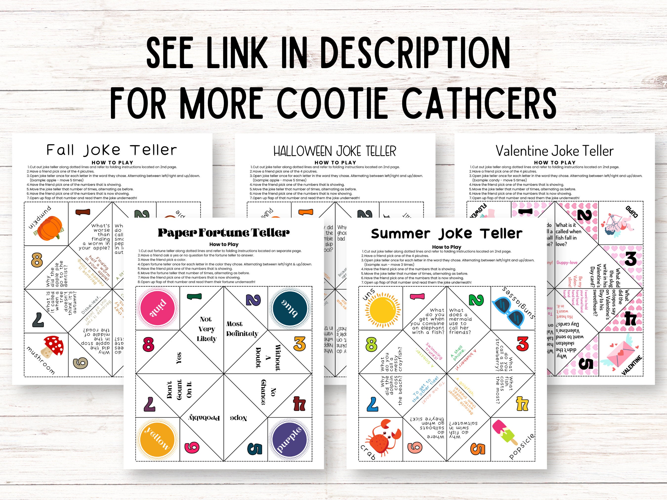 Thanksgiving Joke Teller Cootie Catcher, Paper Fortune Teller Printable ...