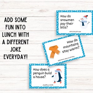 Winter Jokes for Kids, Printable Lunchbox Notes, Joke Cards for Kids ...