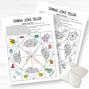 Spring Jokes for Kids, Cootie Catcher, Paper Fortune Teller, Printable ...