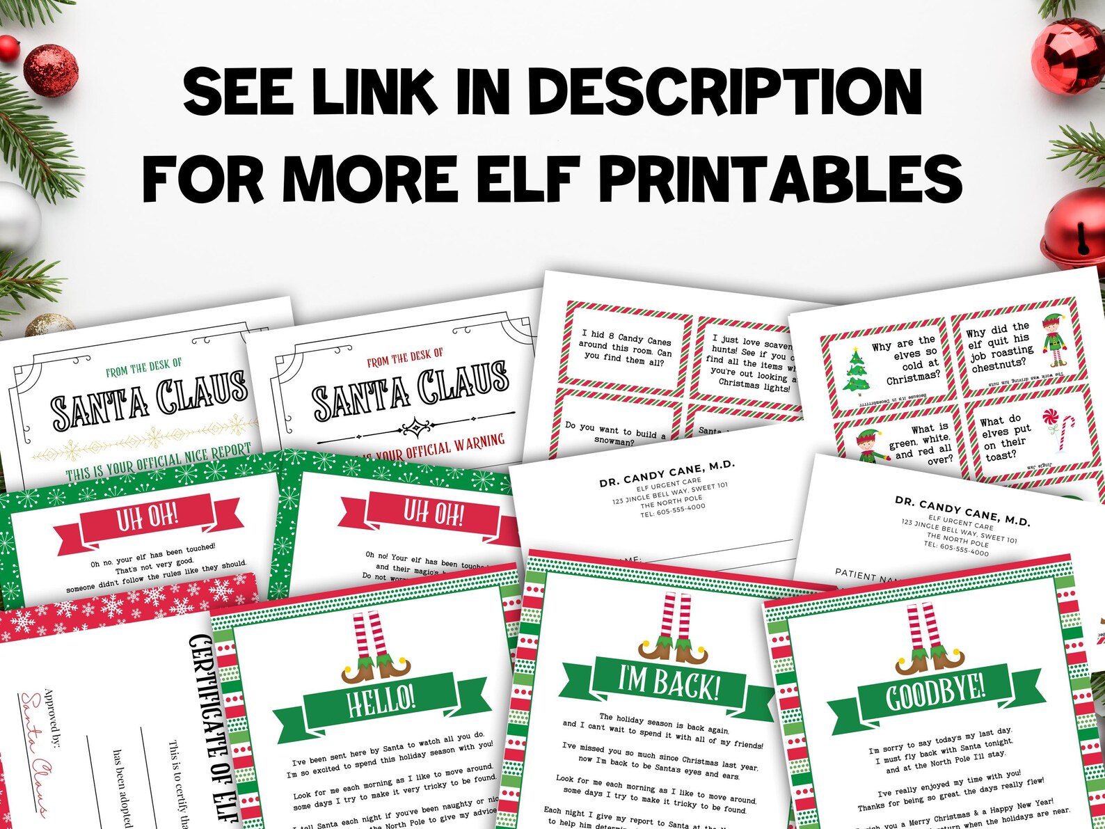 Editable Elf Note Cards, Printable Elf Note Template, Personalized ...