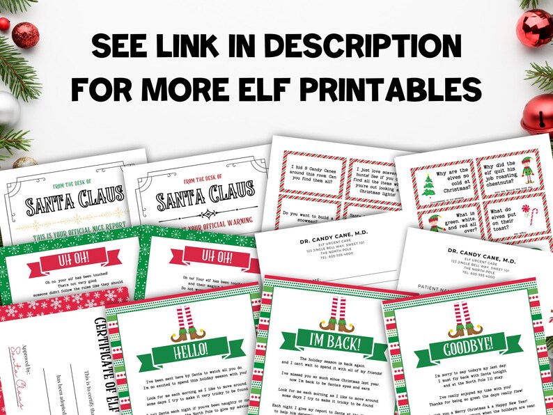 Editable Elf Note Cards, Printable Elf Note Template, Personalized ...