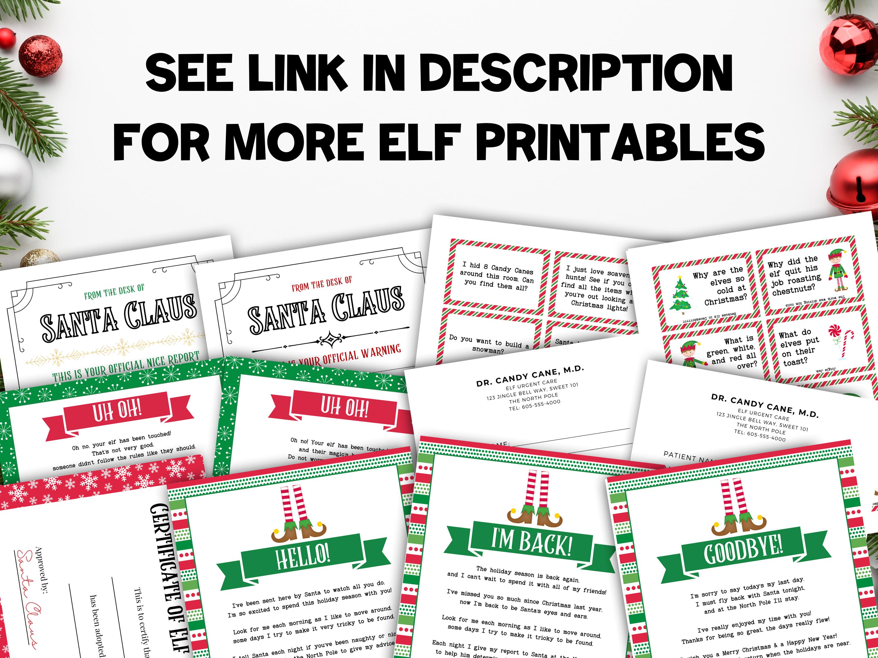 Editable Elf Note Cards, Printable Elf Note Template, Personalized ...