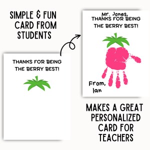 Berry Best Teacher Handprint Gift, Teacher Appreciation Handprint Art ...
