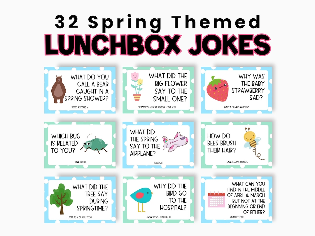 Spring Jokes for Kids, Lunchbox Notes Printable, Lunchbox Jokes, Kids ...