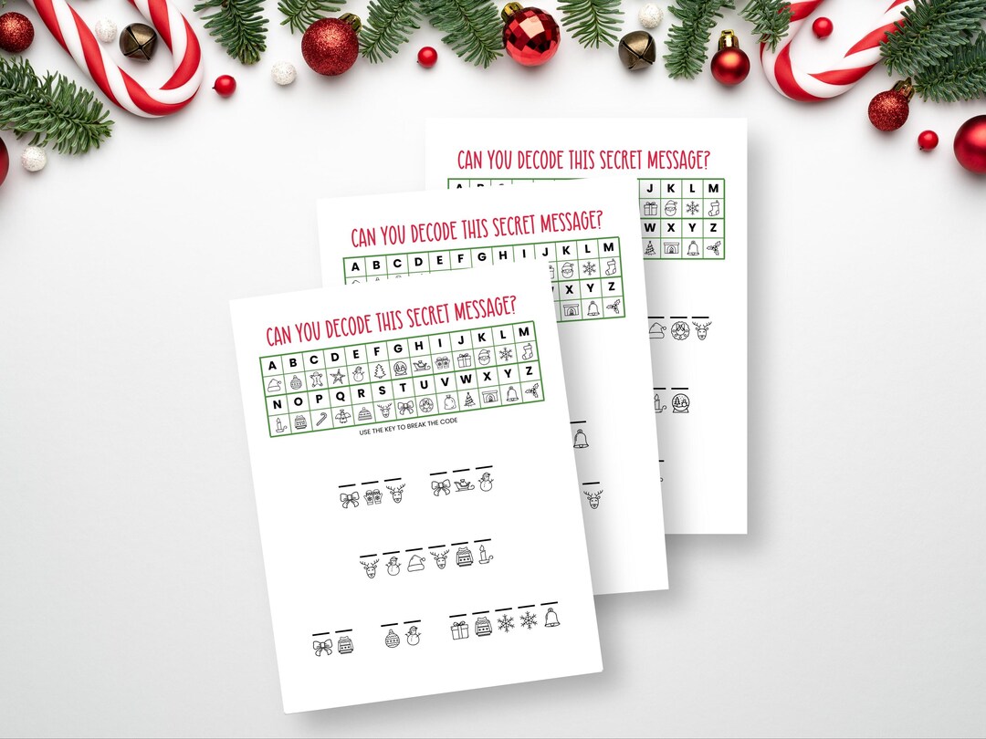 Christmas Secret Message Game, Holiday Puzzle for Kids, Printable ...