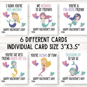 Editable Mermaid Valentines Card, Mermaid Valentine's Day Cards Girl ...