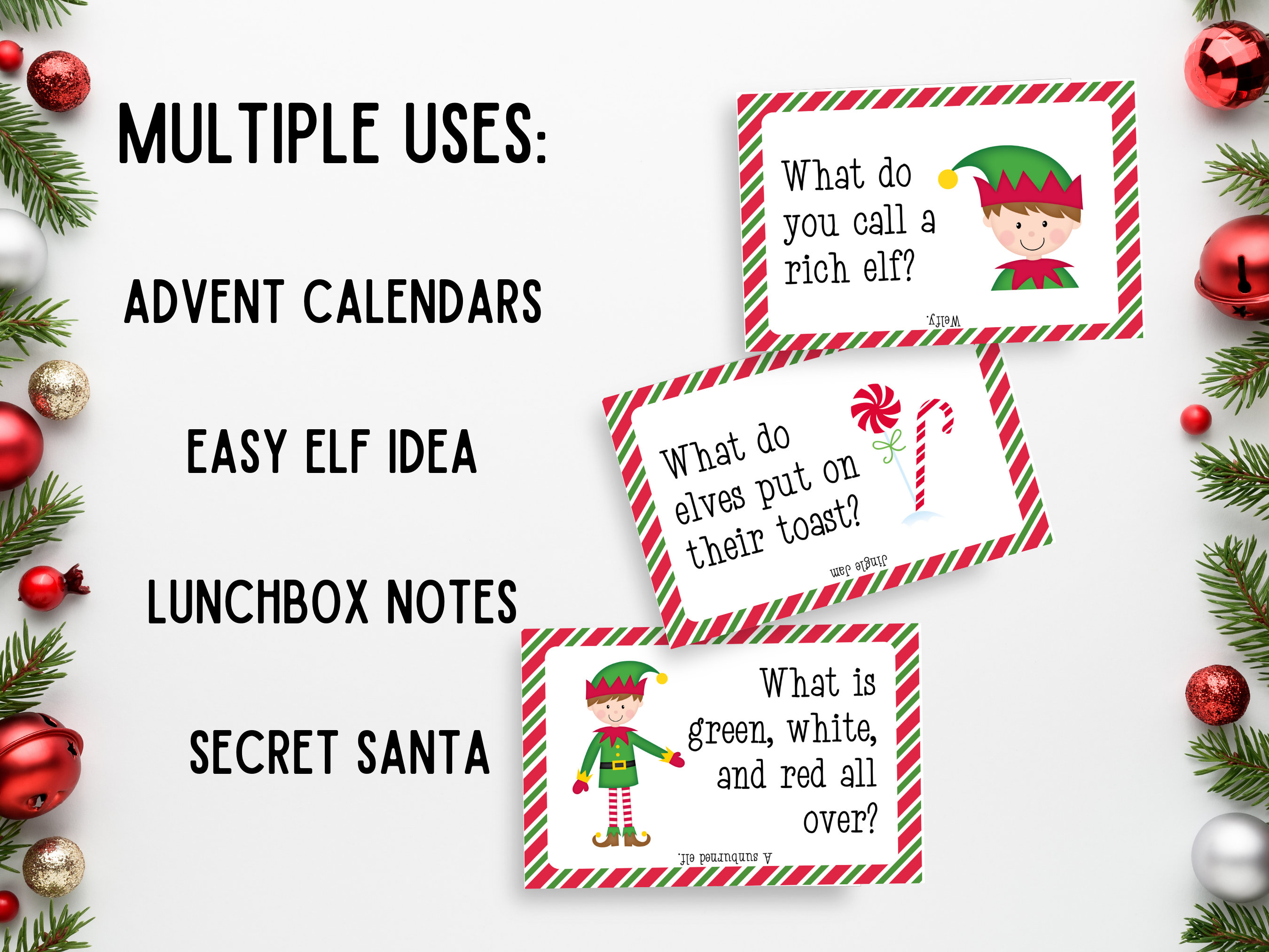 Printable Elf Jokes, Elf Activity, Advent Christmas Jokes, Kids Advent ...