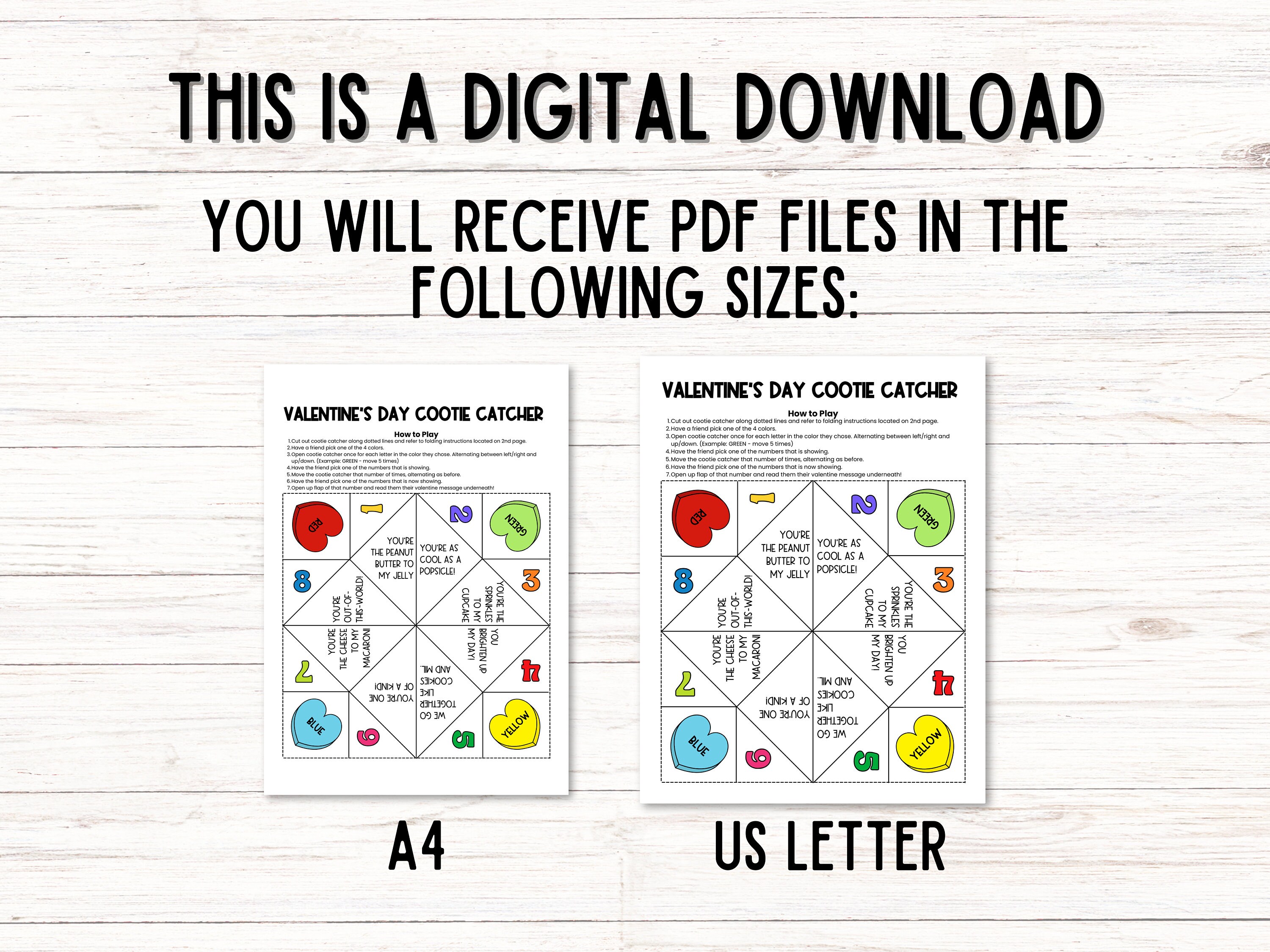 Printable Valentine's Day Cootie Catcher, Valentine Cootie Catcher ...