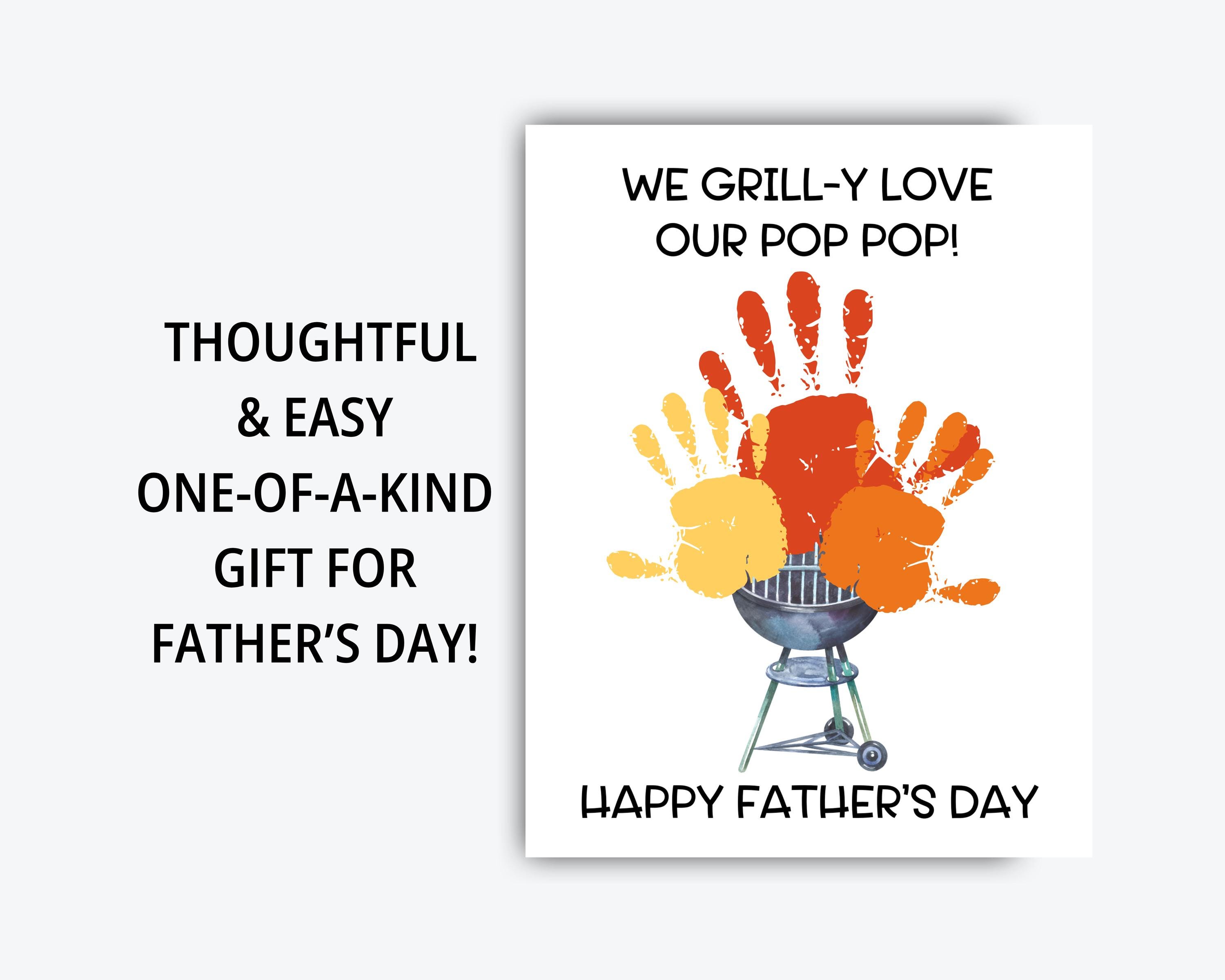 Pop Pop Fathers Day Handprint Craft, Handprint Father's Day Gift for ...