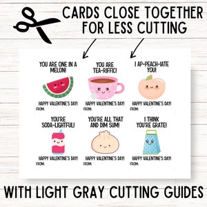Food Valentine's Day Card Editable, Food Pun Valentine Cards for Kids ...