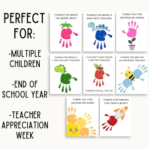 Teacher Appreciation Handprint Art, Handprint Teacher Card Printable ...