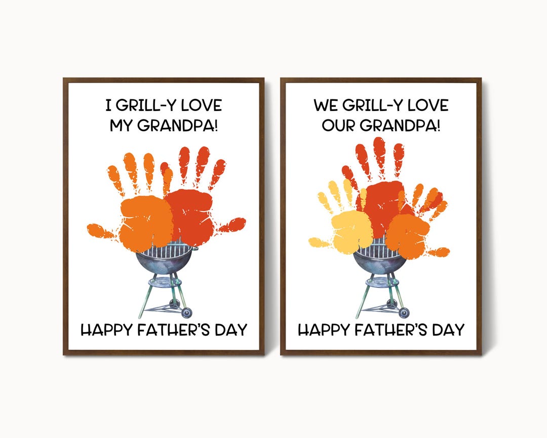 Grandpa Fathers Day Handprint Craft, Handprint Father's Day Gift for ...