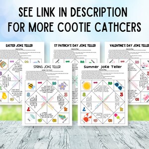 Spring Jokes for Kids, Cootie Catcher, Paper Fortune Teller, Printable ...