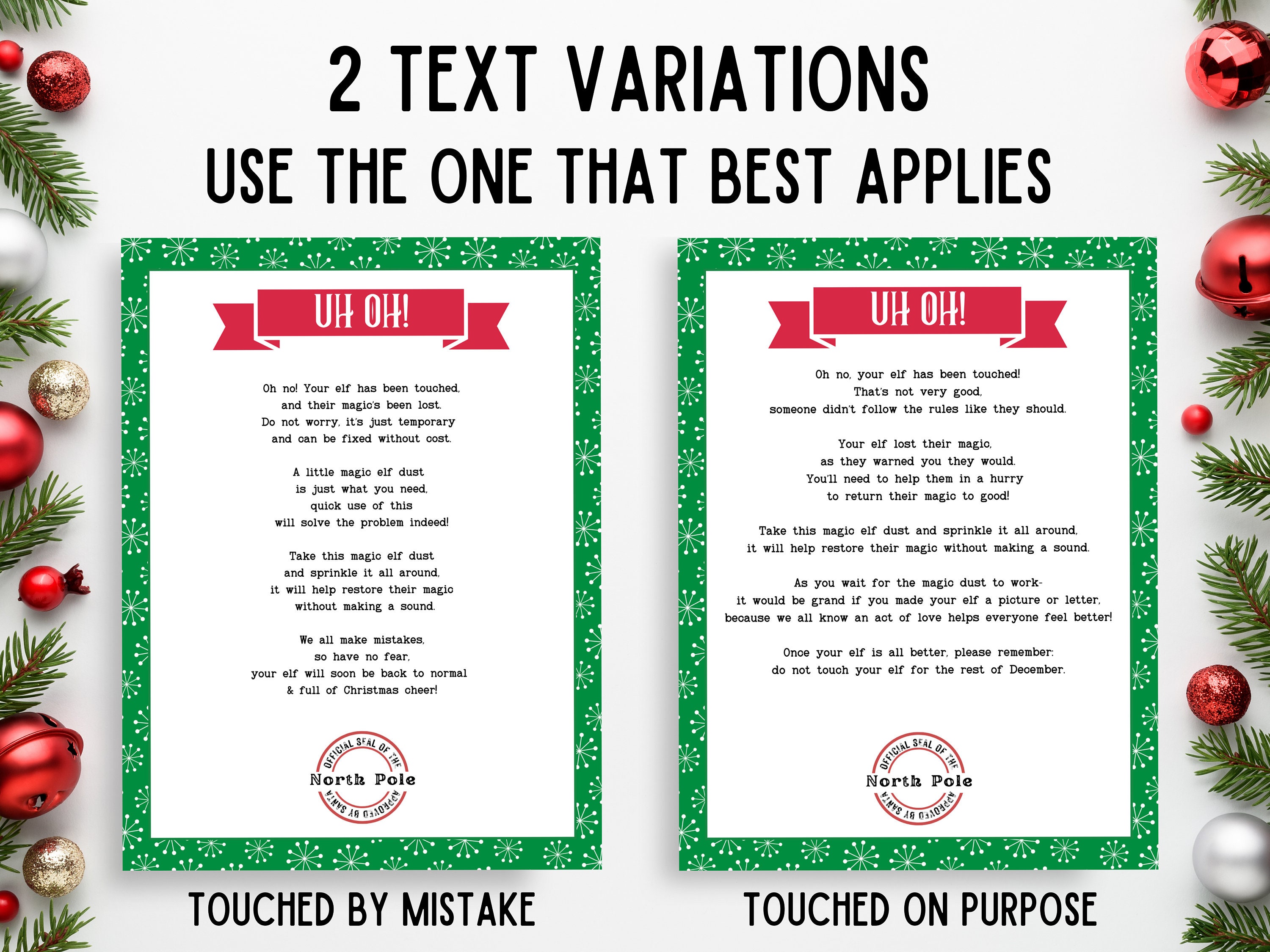 Elf Was Touched, Elf Sick Note, Elf Recovery Letter, Elf Notes, Elf ...