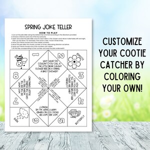 Spring Jokes for Kids, Cootie Catcher, Paper Fortune Teller, Printable ...