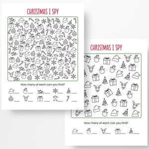 Christmas I Spy Game, Printable Christmas Games for Kids, Holiday Party ...