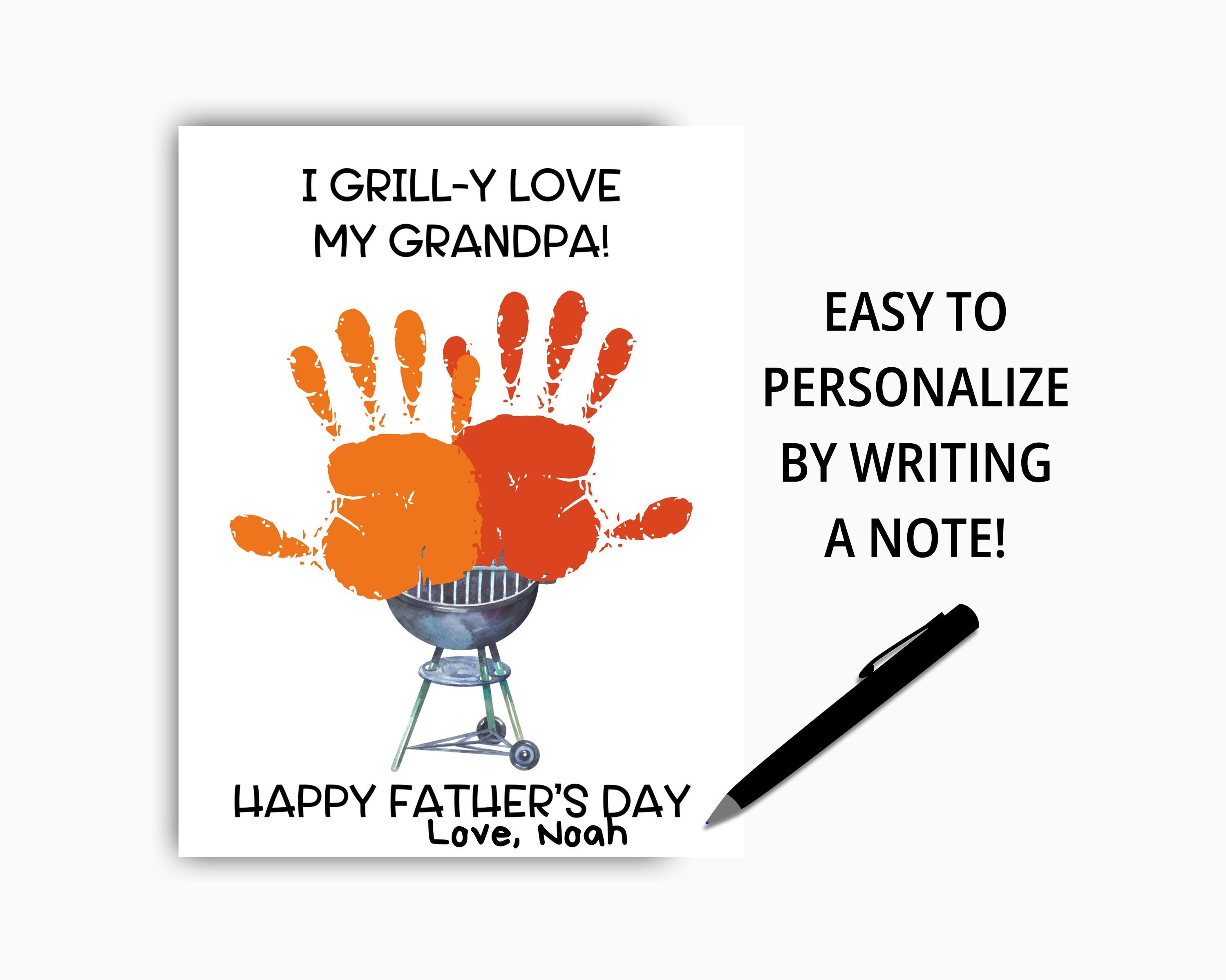 Grandpa Fathers Day Handprint Craft, Handprint Father's Day Gift for ...