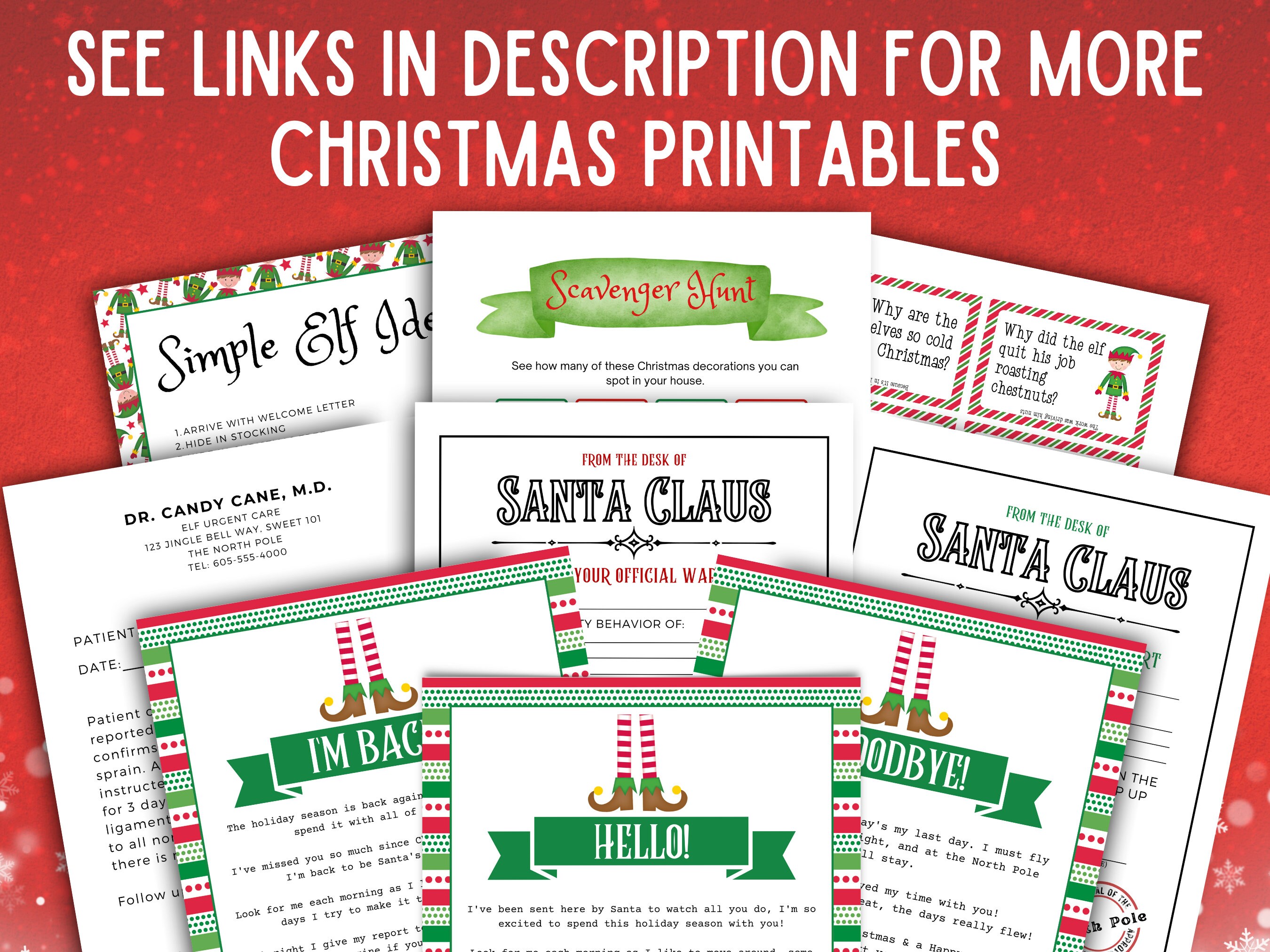 Editable Elf Note Cards Printable Elf Note Template - Etsy