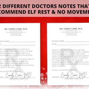 Elf Sick Note Editable Elf Injury & Recovery Letter Doctors - Etsy