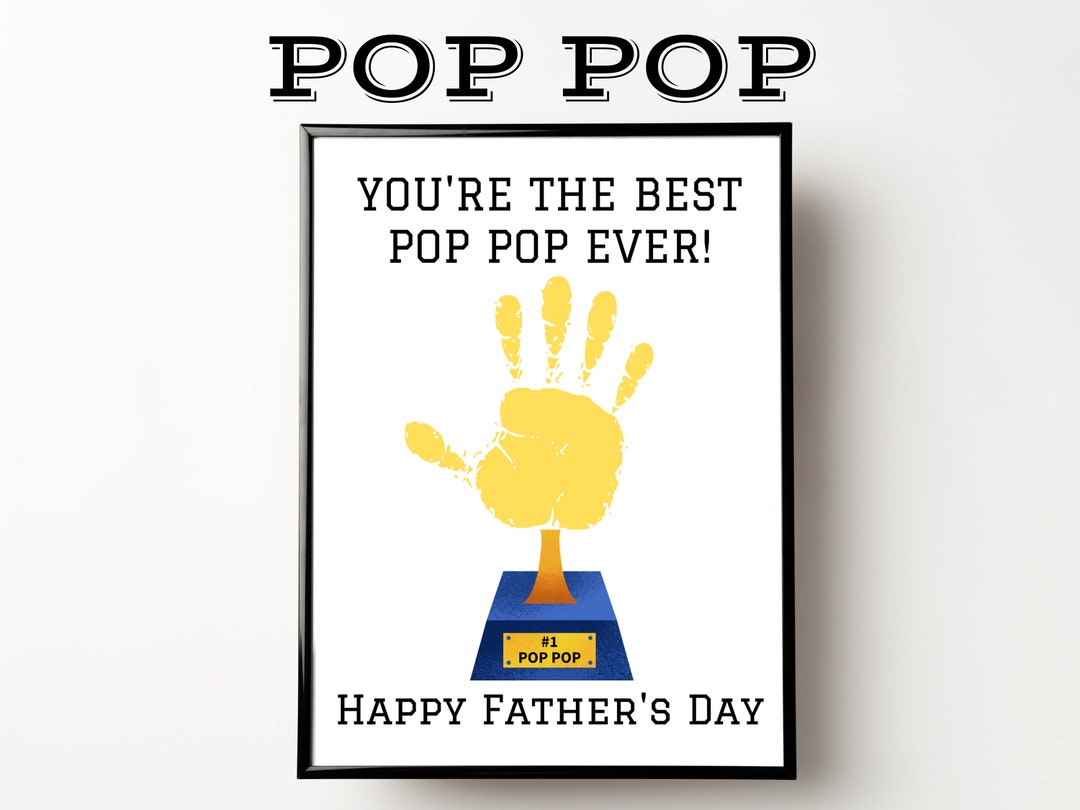 Pop Pop Fathers Day Handprint Card, Grandpa Handprint Craft, Fathers ...