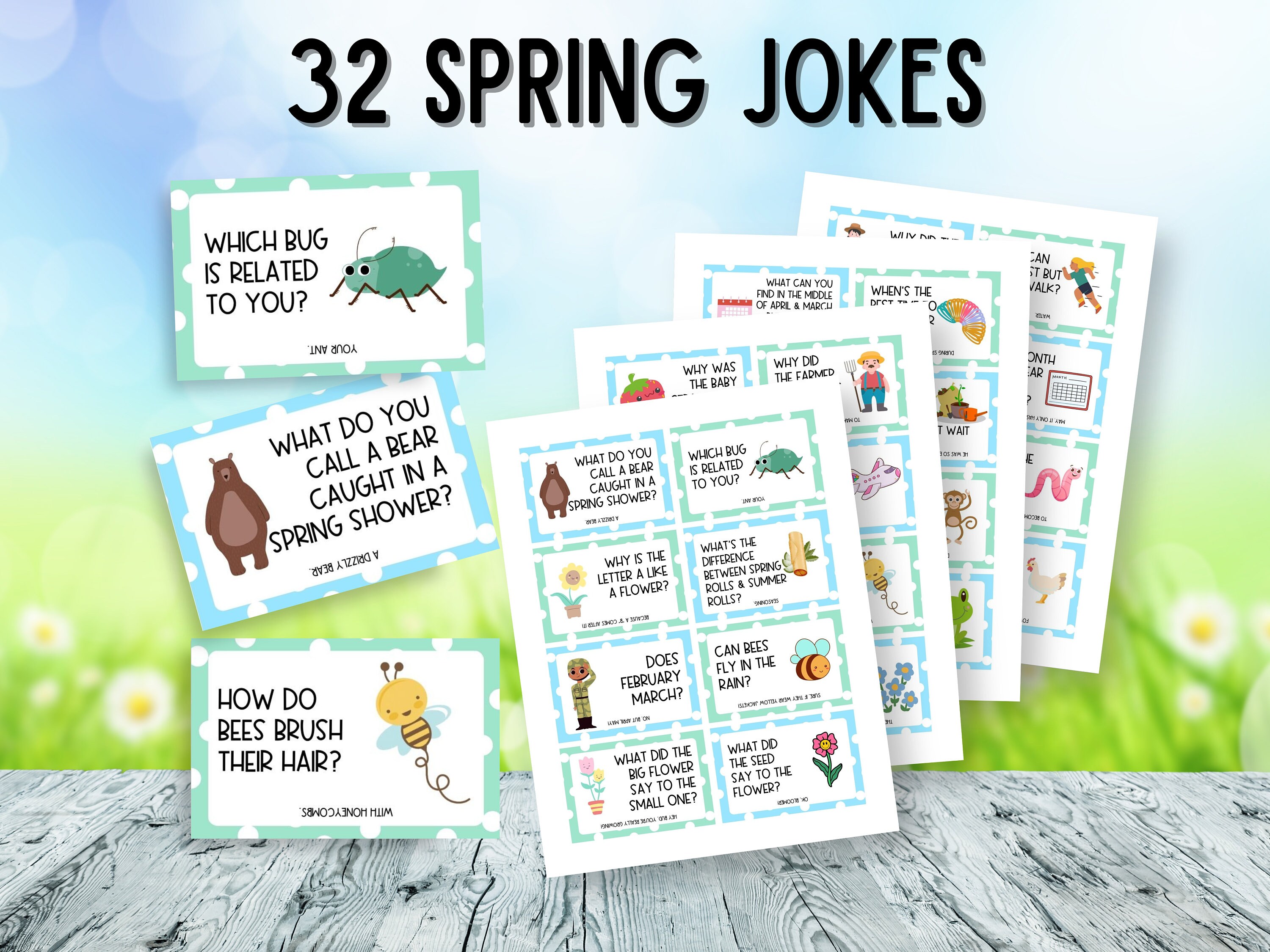 Spring Jokes for Kids, Lunchbox Notes Printable, Lunchbox Jokes, Kids ...