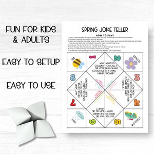 Spring Jokes for Kids, Cootie Catcher, Paper Fortune Teller, Printable ...