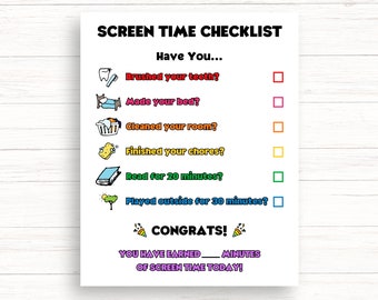 Before Screen-time Summer Checklist - Etsy