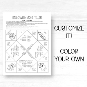 Halloween Jokes Cootie Catcher: Printable Fortune Teller Game (PDF) - Etsy