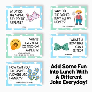 Spring Jokes for Kids, Lunchbox Notes Printable, Lunchbox Jokes, Kids ...