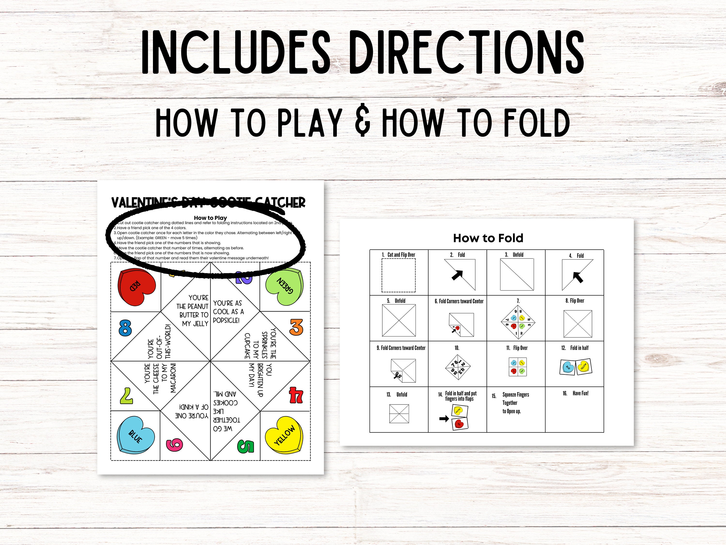 Printable Valentine's Day Cootie Catcher, Valentine Cootie Catcher ...