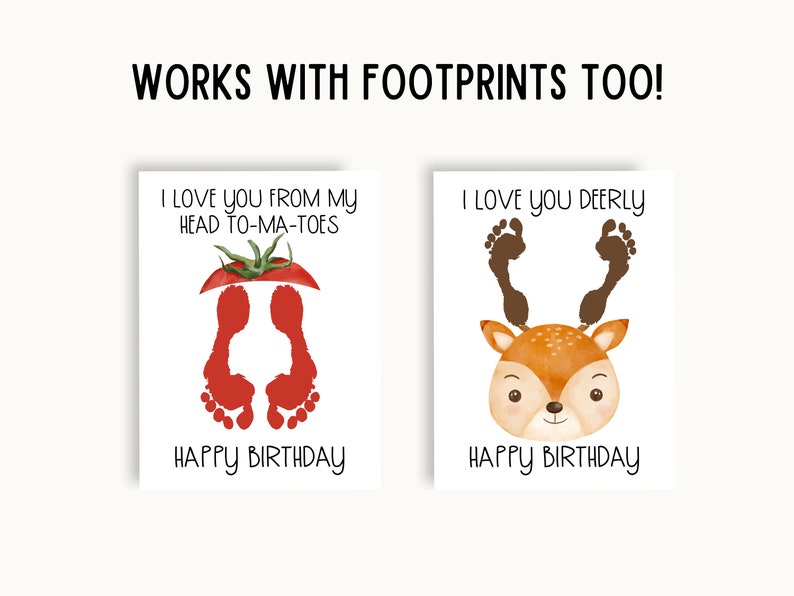 Birthday Love Handprint, Happy Birthday Card Cute, Birthday Handprint ...
