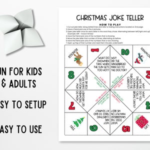 Christmas Cootie Catcher, Christmas Jokes for Kids, Printable Christmas ...