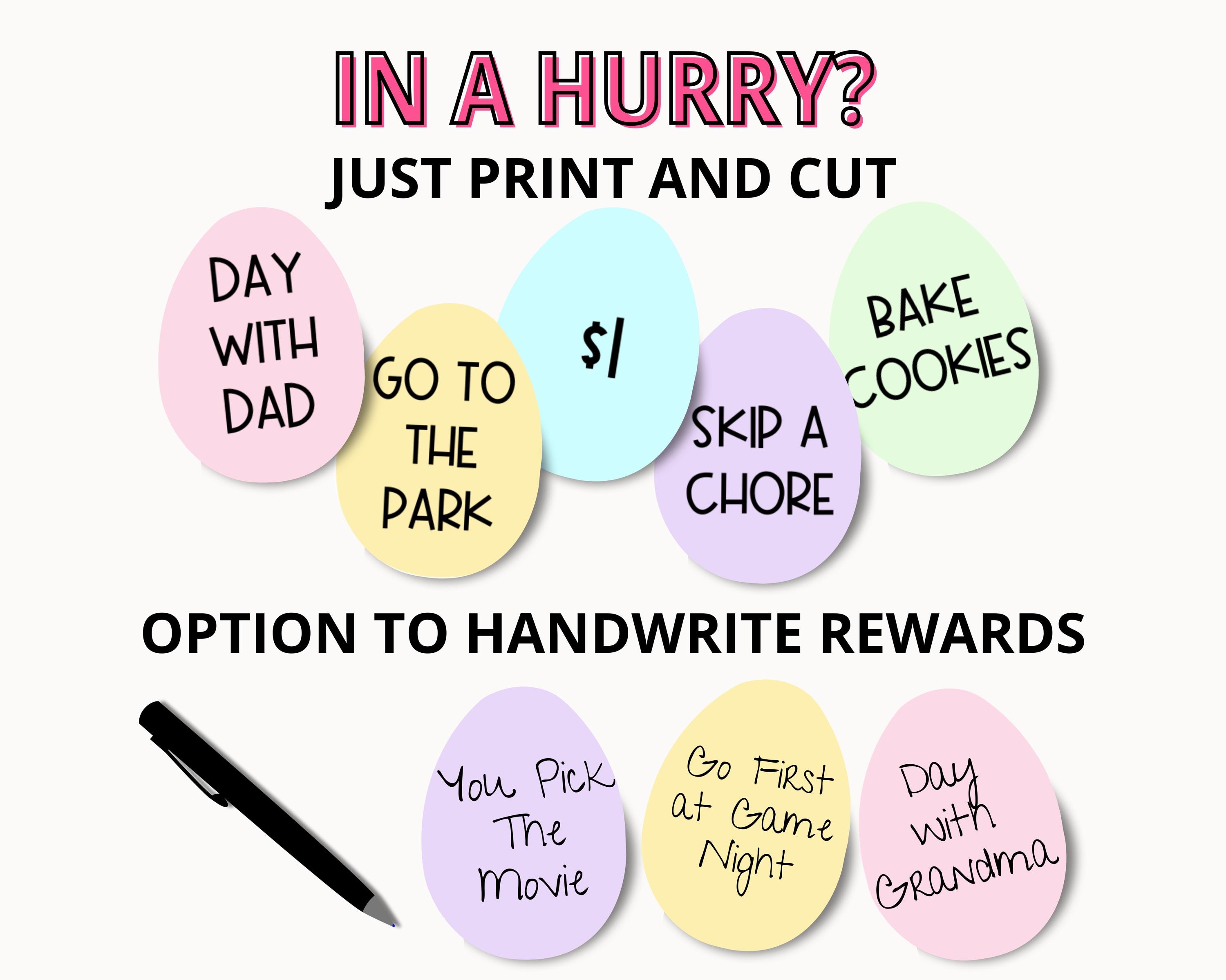 Printable Easter Egg Tokens, Editable Easter Egg Coupon, Easter Egg ...
