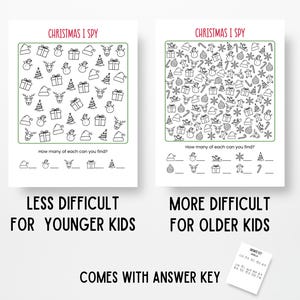 Christmas I Spy Game, Printable Christmas Games for Kids, Holiday Party ...